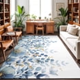 Blue Tulip Eucalyptus Leaf 5'x8' Rug for Bedroom Under Queen Bed ...
