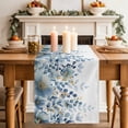 Blue Tulip Eucalyptus Leaf Dining Table Runner, Floral Botanical Summer ...