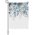 Blue Tulip Eucalyptus Leaf House Flags For Outdoor, Floral Botanical ...