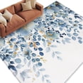Blue Tulip Eucalyptus Leaf Washable Living Room Rugs 6'x9', Floral ...