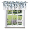 Blue Tulip Eucalyptus Leaf Window Valance for Kitchen, Floral Botanical ...