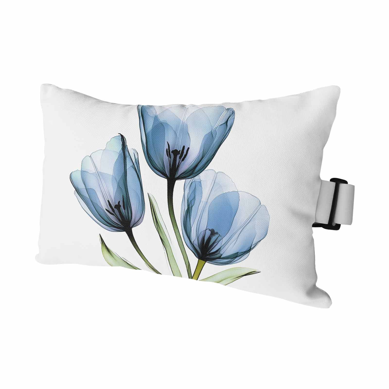 Blue Tulip Flower Outdoor Pillows for Chaise Lounge Chair Waterproof ...