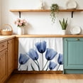 Blue Tulip Flower Small Sink Skirt 10"Wx11"L,Dustproof Under Sink ...