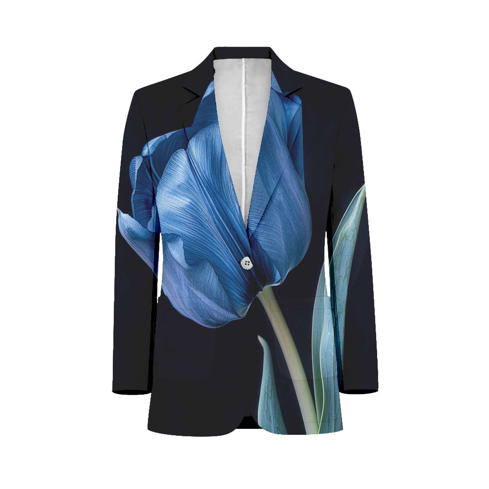 Blue Tulip Flower With Stem Customized Men's Suits full man Shawl ...
