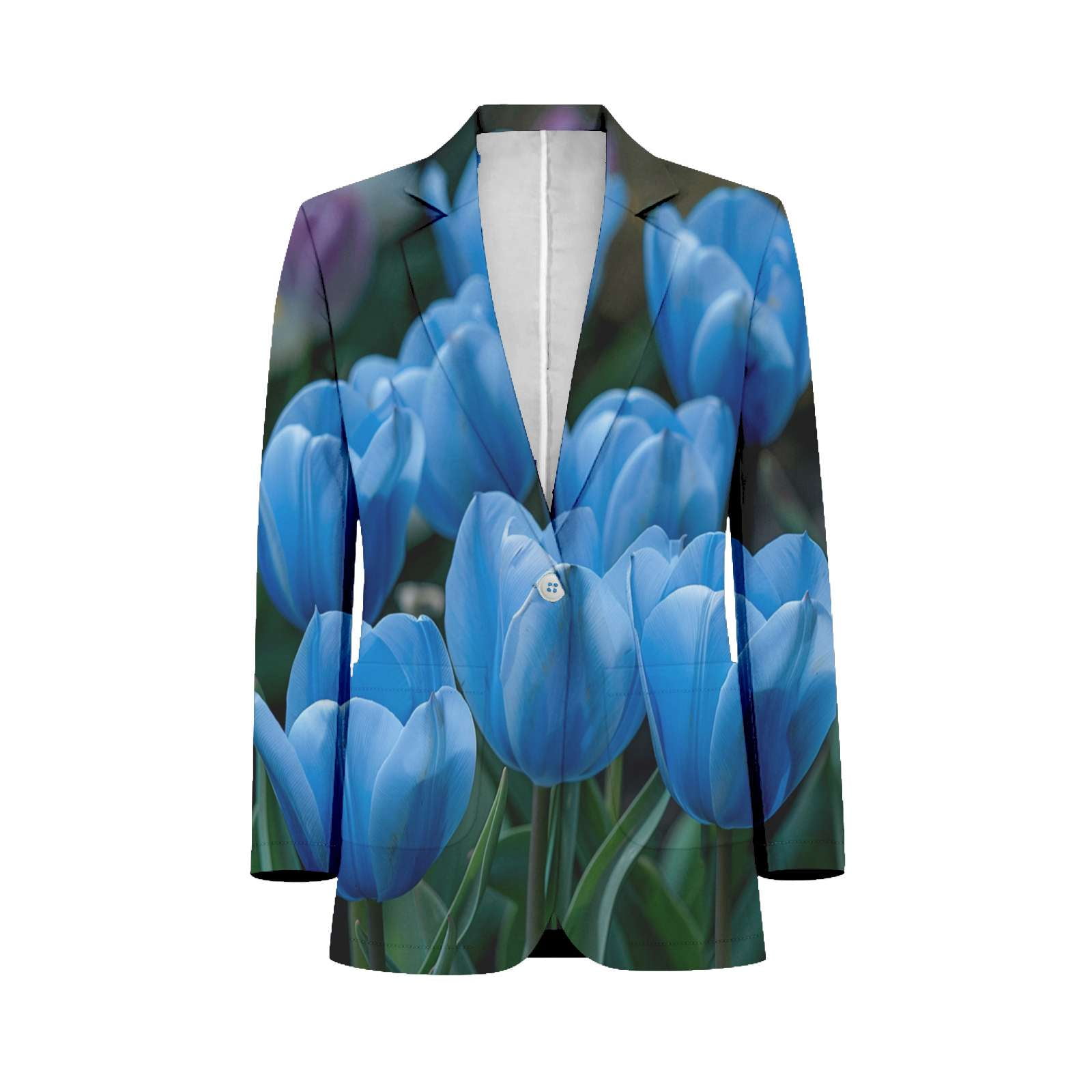 Blue Tulip Flower With Stem Customized Men's Suits full man Shawl ...