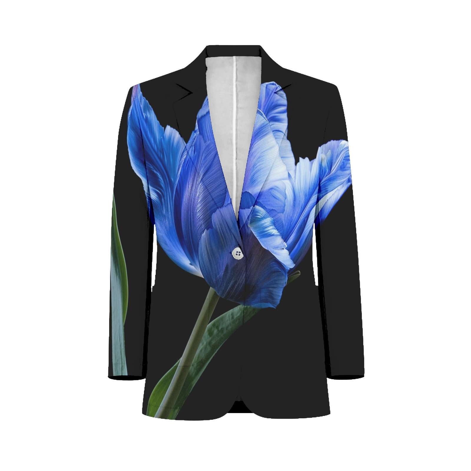 Blue Tulip Flower With Stem Customized Men's Suits full man Shawl ...