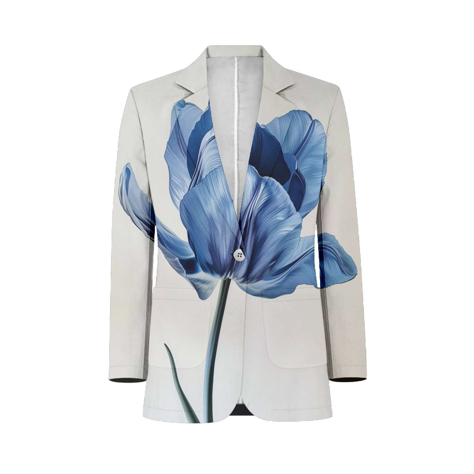Blue Tulip Flower With Stem Customized Men's Suits full man Shawl ...