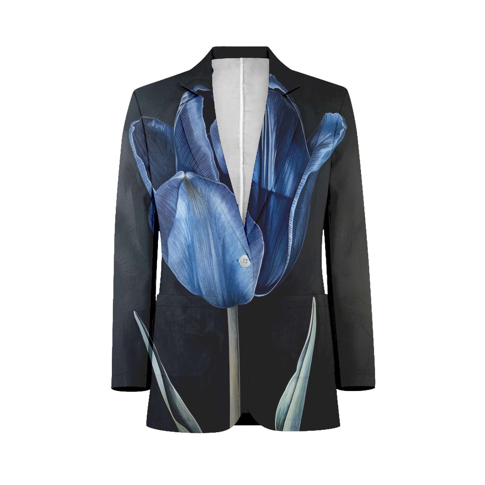Blue Tulip Flower With Stem Men Blazers Slim Clothing Summer Jacket Man ...