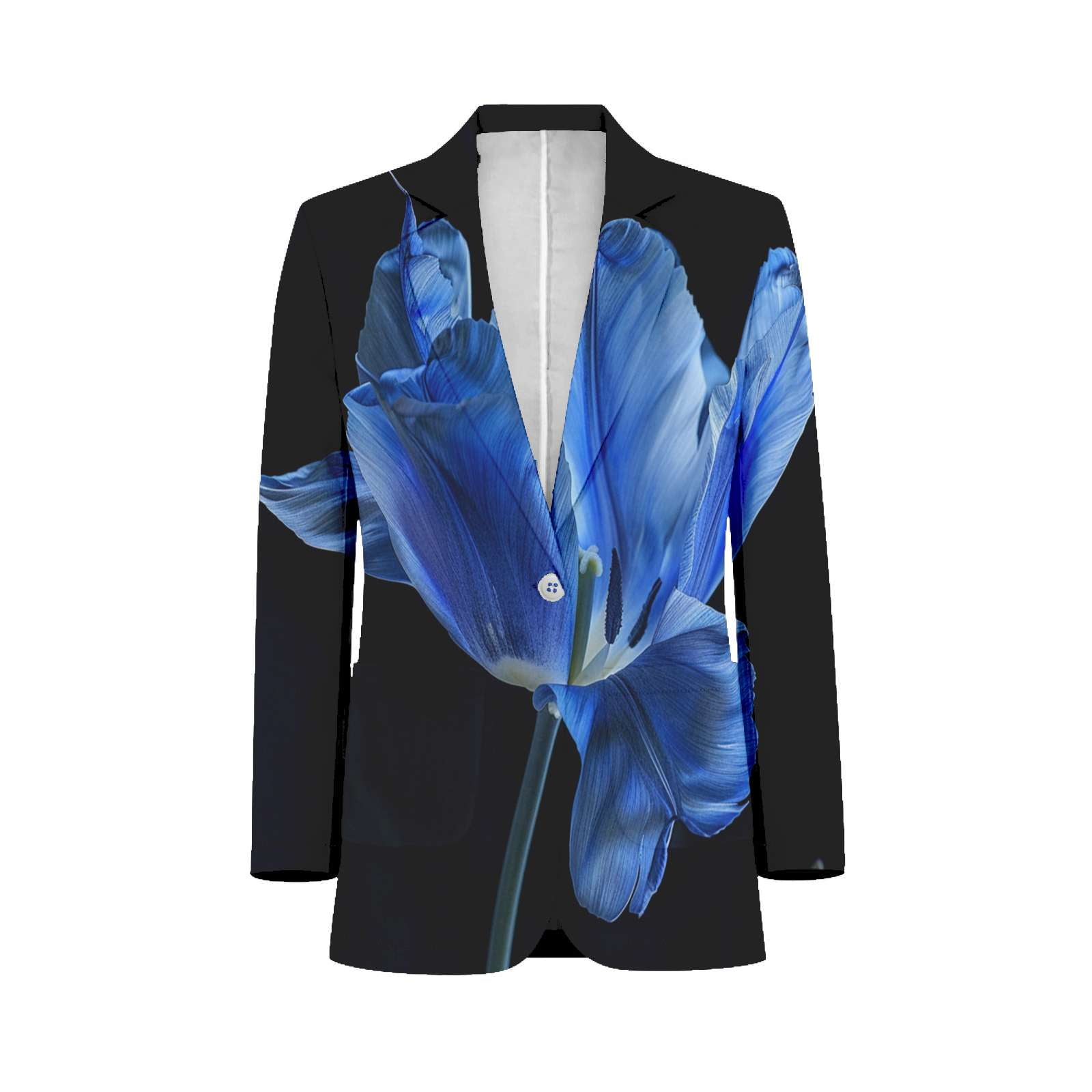 Blue Tulip Flower With Stem Men Blazers Slim Clothing Summer Jacket Man ...