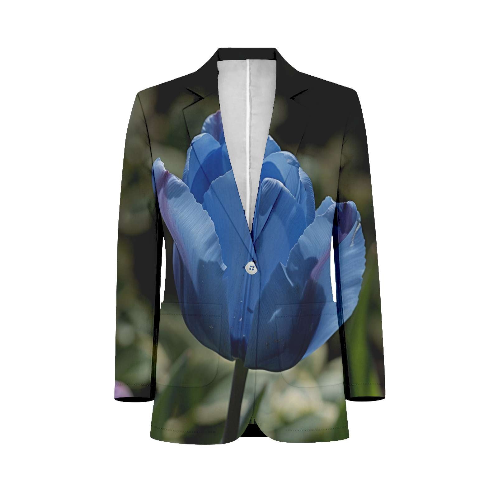 Blue Tulip Flower With Stem Men Blazers Slim Clothing Summer Jacket Man ...