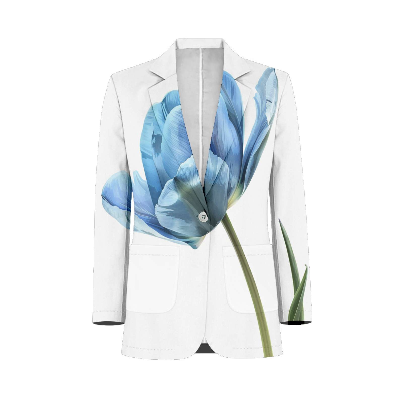 Blue Tulip Flower With Stem Men's Suit Blazer Casual Party Wear Slim ...