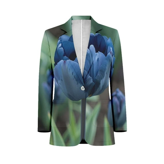 Blue Tulip Flower With Stem Men's Suit Blazer Casual Party Wear Slim ...
