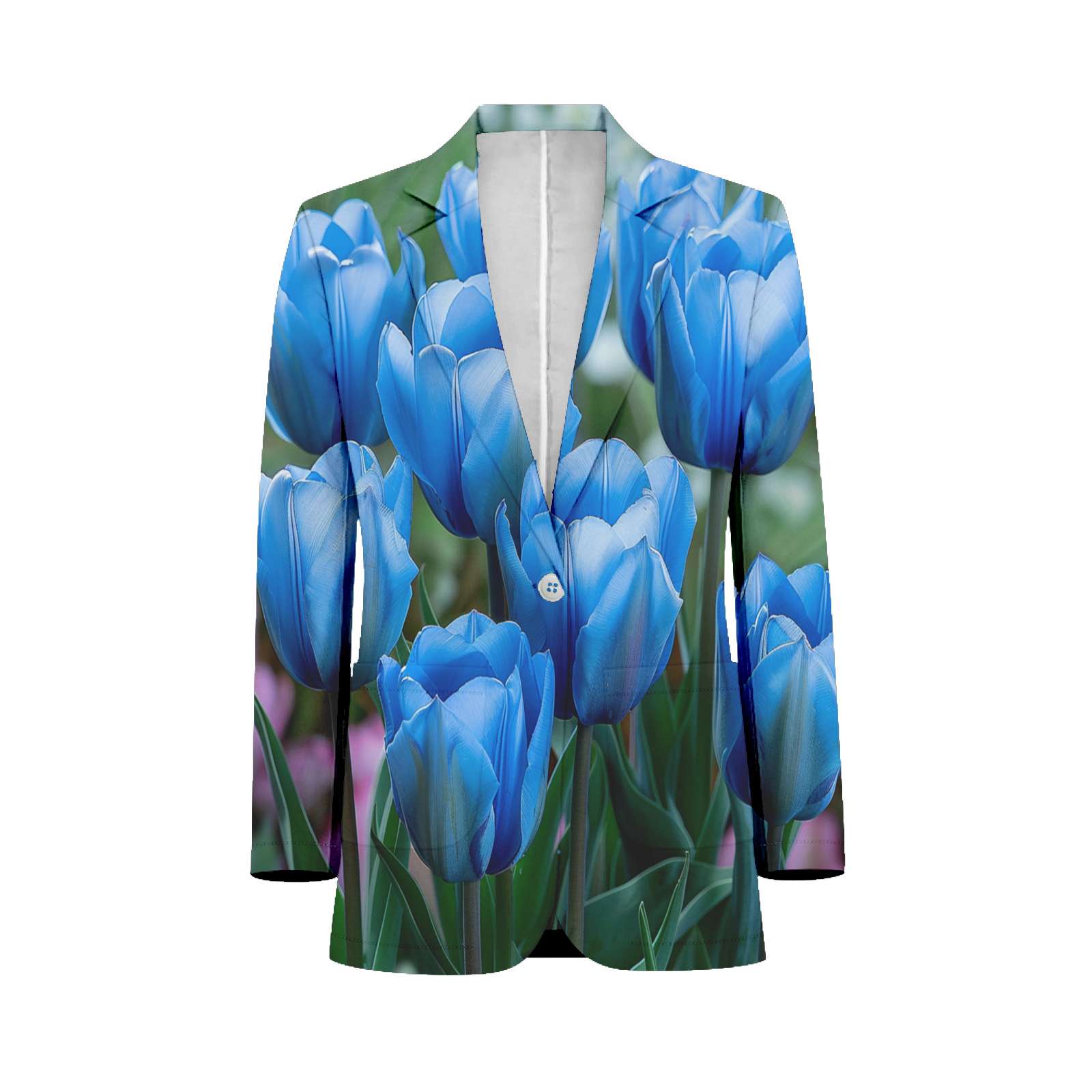 Blue Tulip Flower With Stem Men's Suit Blazer Casual Party Wear Slim ...