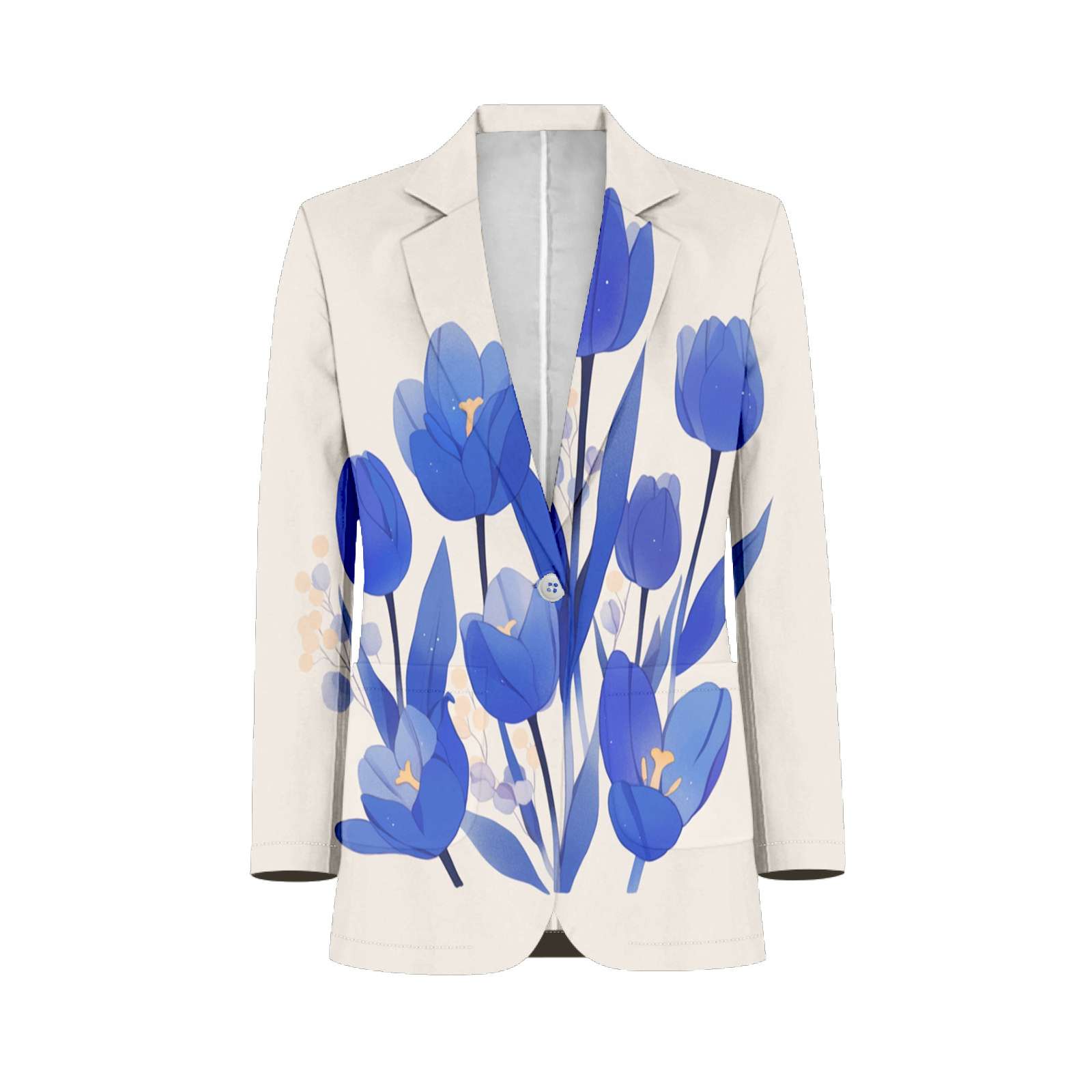 Blue Tulip Flower With Stem Men's Suit Blazer Casual Party Wear Slim ...