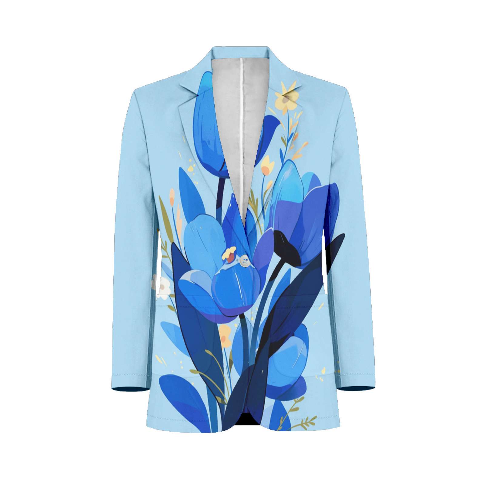 Blue Tulip Flower With Stem Men's Suit Blazer Casual Party Wear Slim ...