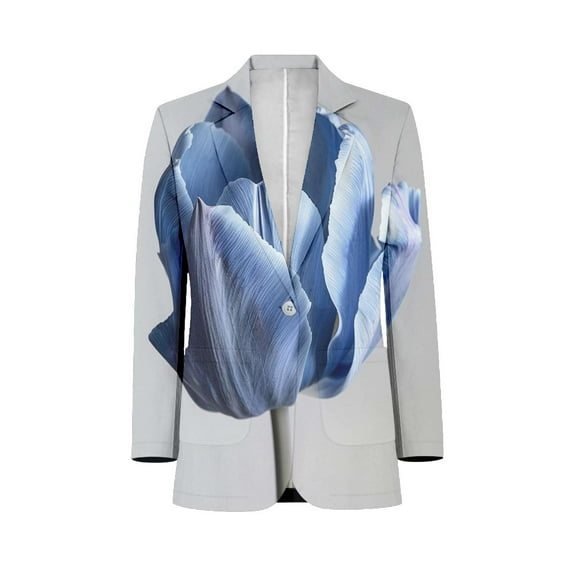 Blue Tulip Flower With Stem Men's Suit Blazer Casual Party Wear Slim ...