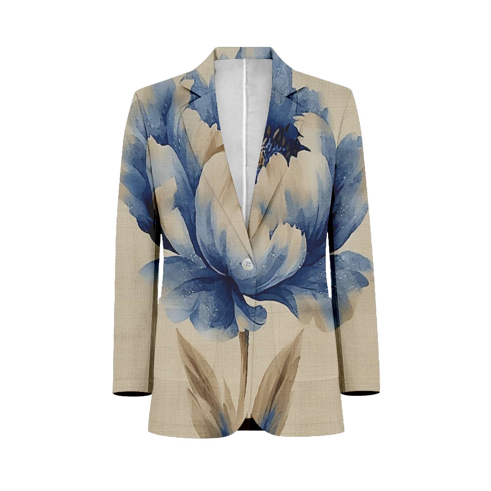 Blue Tulip Flower With Stem Mens Suits Shawl Collar Slim Fit Suit Mens ...