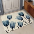 Blue Tulip Front Door Mat Indoor Entrance, Minimalist Modern Flower Art ...