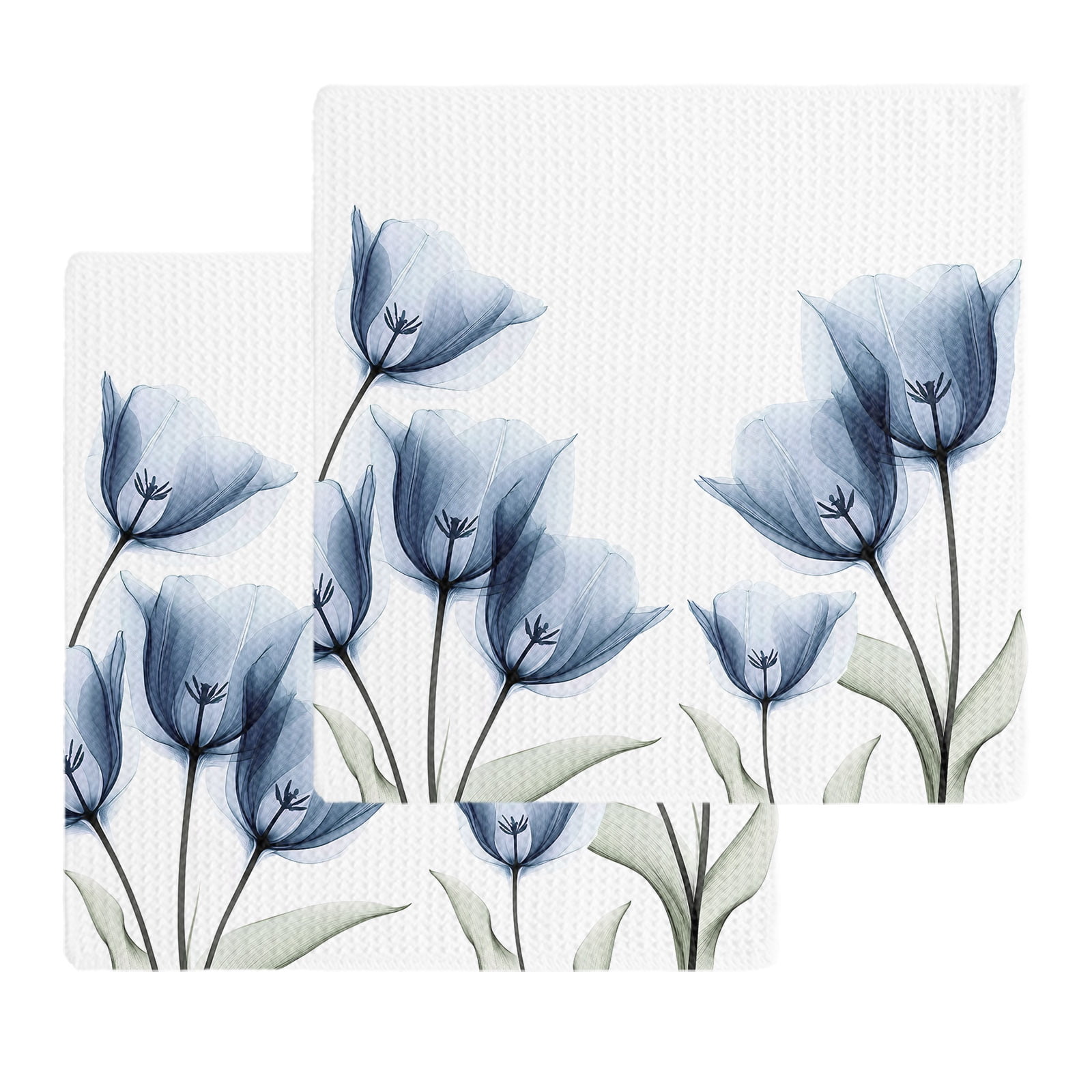 Blue Tulip Kitchen Dish Towels for Drying Dishes Set of 2, Spring ...