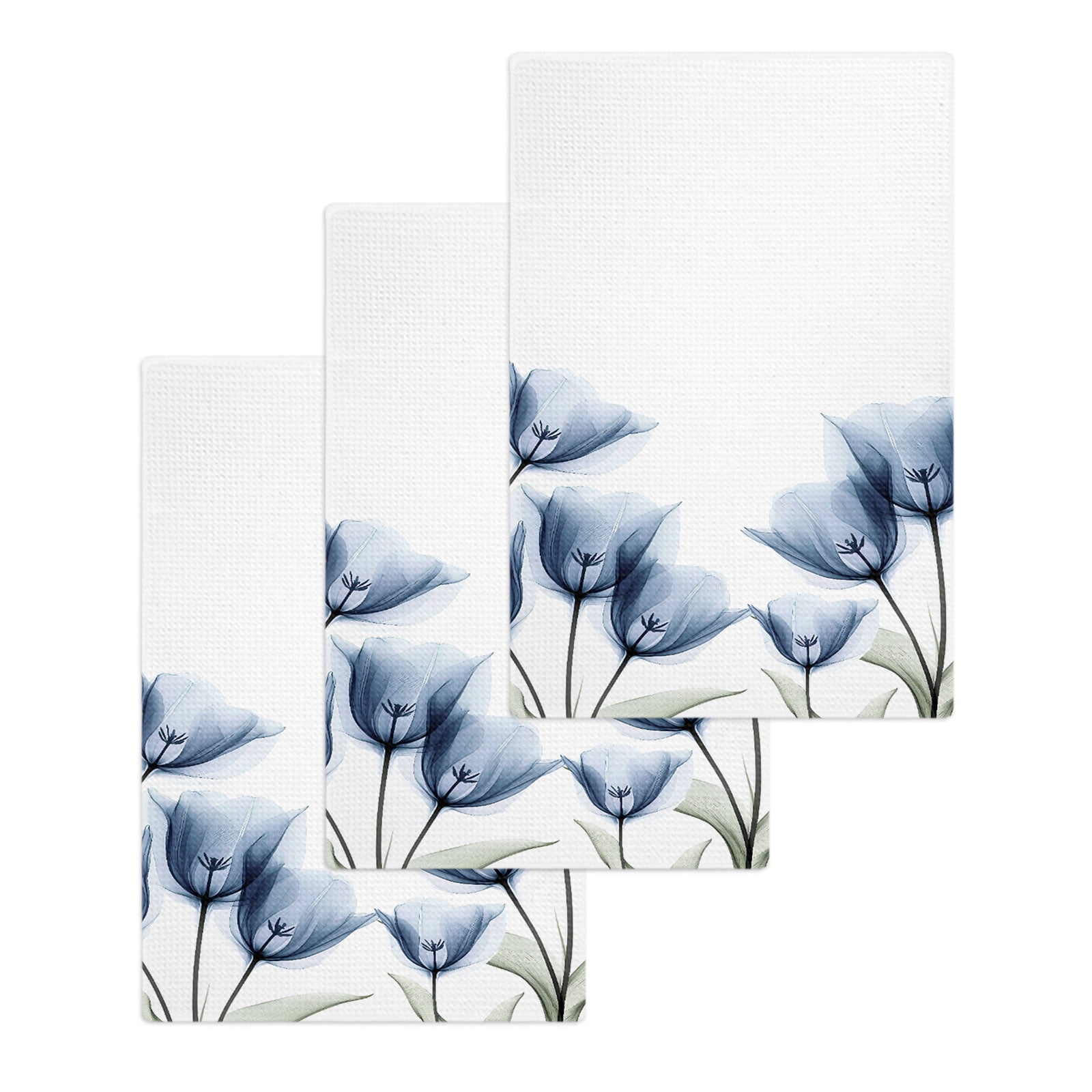 Blue Tulip Kitchen Dish Towels for Drying Dishes Set of 3, Spring ...