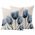 Blue Tulip Outdoor Pillow Covers 24"x24" Set of 2, Waterproof Throw ...