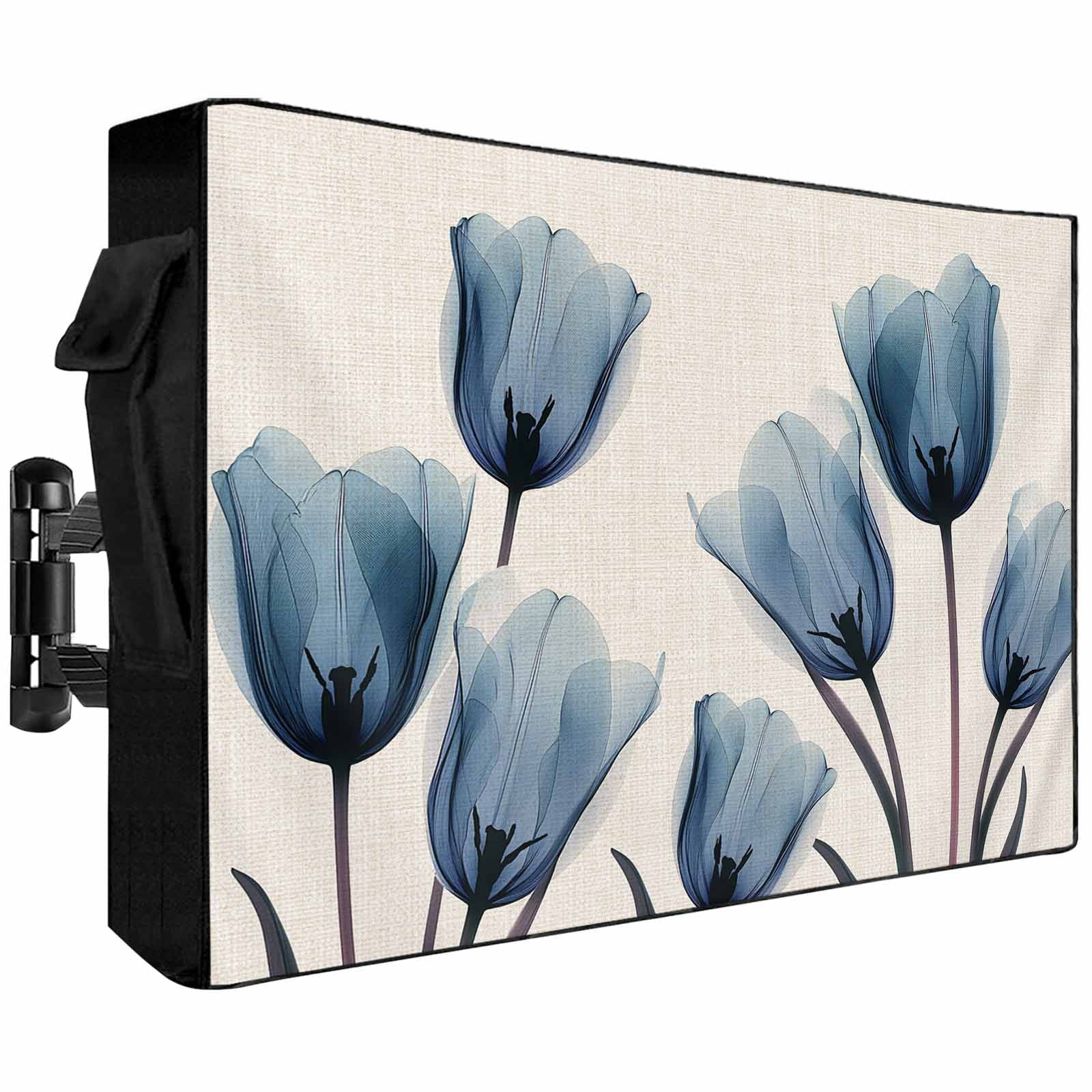 Blue Tulip Outdoor TV Cover 70 to 75 inch Minimalist Modern Flower Art ...