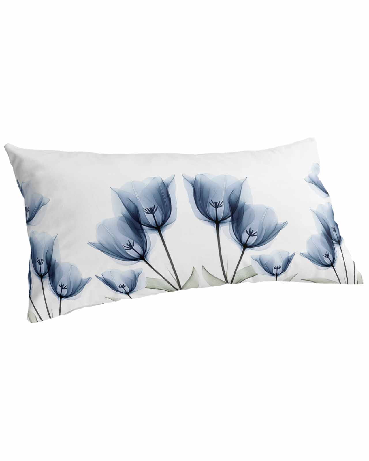 Blue Tulip Pillow Covers King Size, Spring Floral Pastoral Flower ...