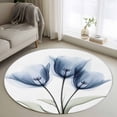 Blue Tulip Round Rug 4ft Washable Circle Entryway Rugs Non Slip Spring ...
