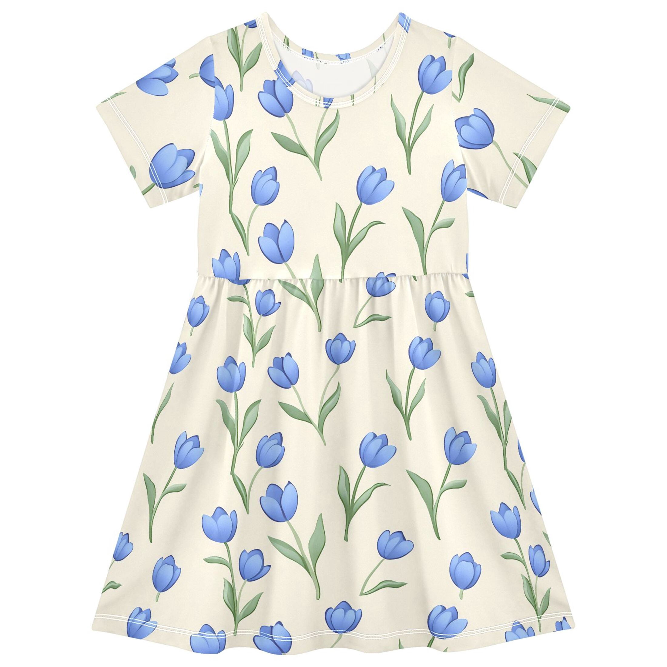 Blue Tulip Short Sleeve Dress A-Line Cute Midi Casual Sundress 2-8 ...