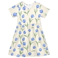 Blue Tulip Short Sleeve Dress A-Line Cute Midi Casual Sundress 2-8 ...
