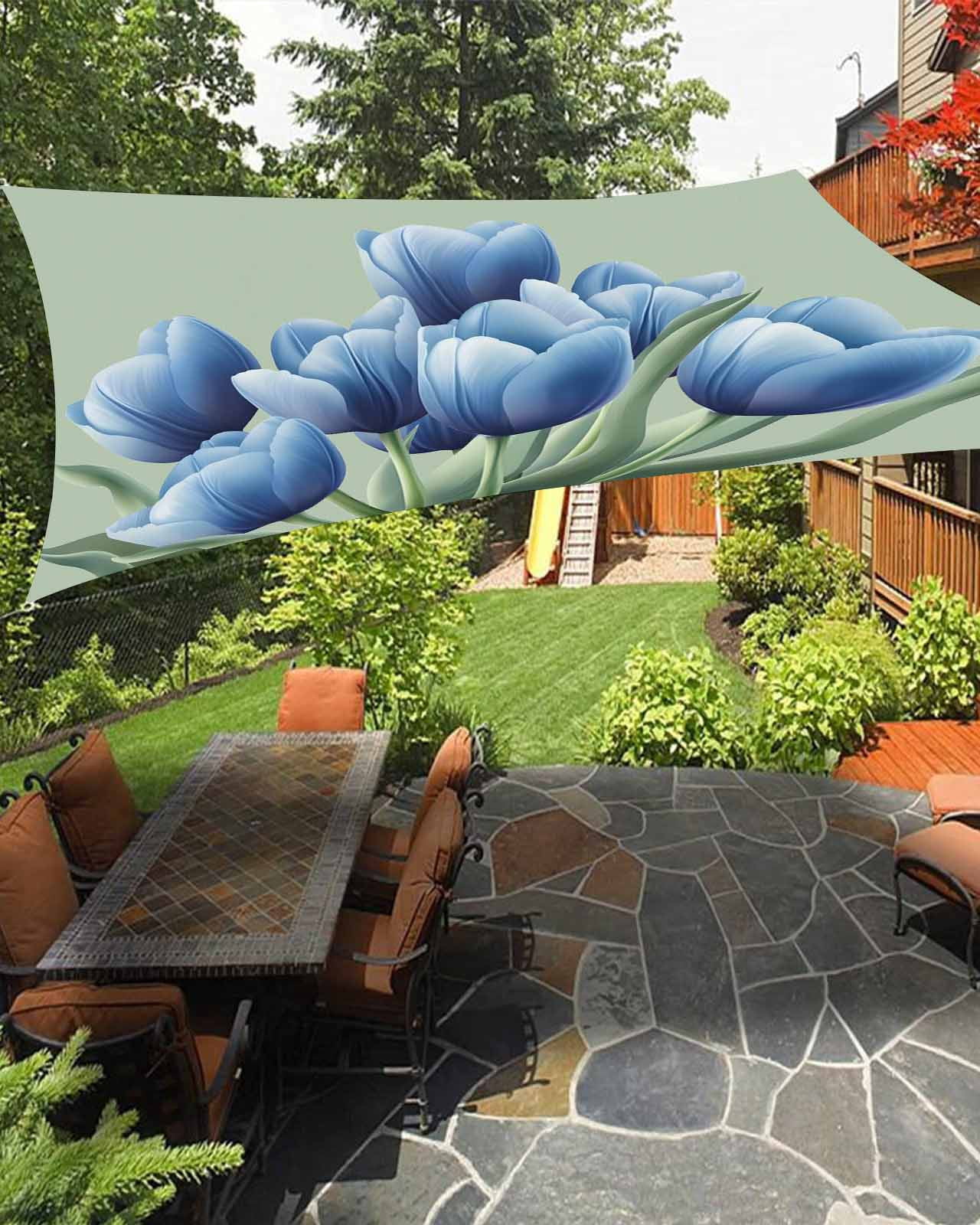 Blue Tulip Sun Shade Sail 12'X16' Country Vintage Watercolor Blue ...