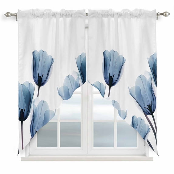 Blue Tulip Swag Curtain Valance for Window 2 Panels Minimalist Modern ...