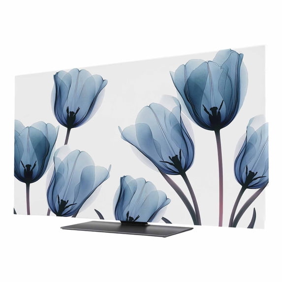 Blue Tulip TV Dust Cover 43 Inch, Minimalist Modern Flower Plant Art ...