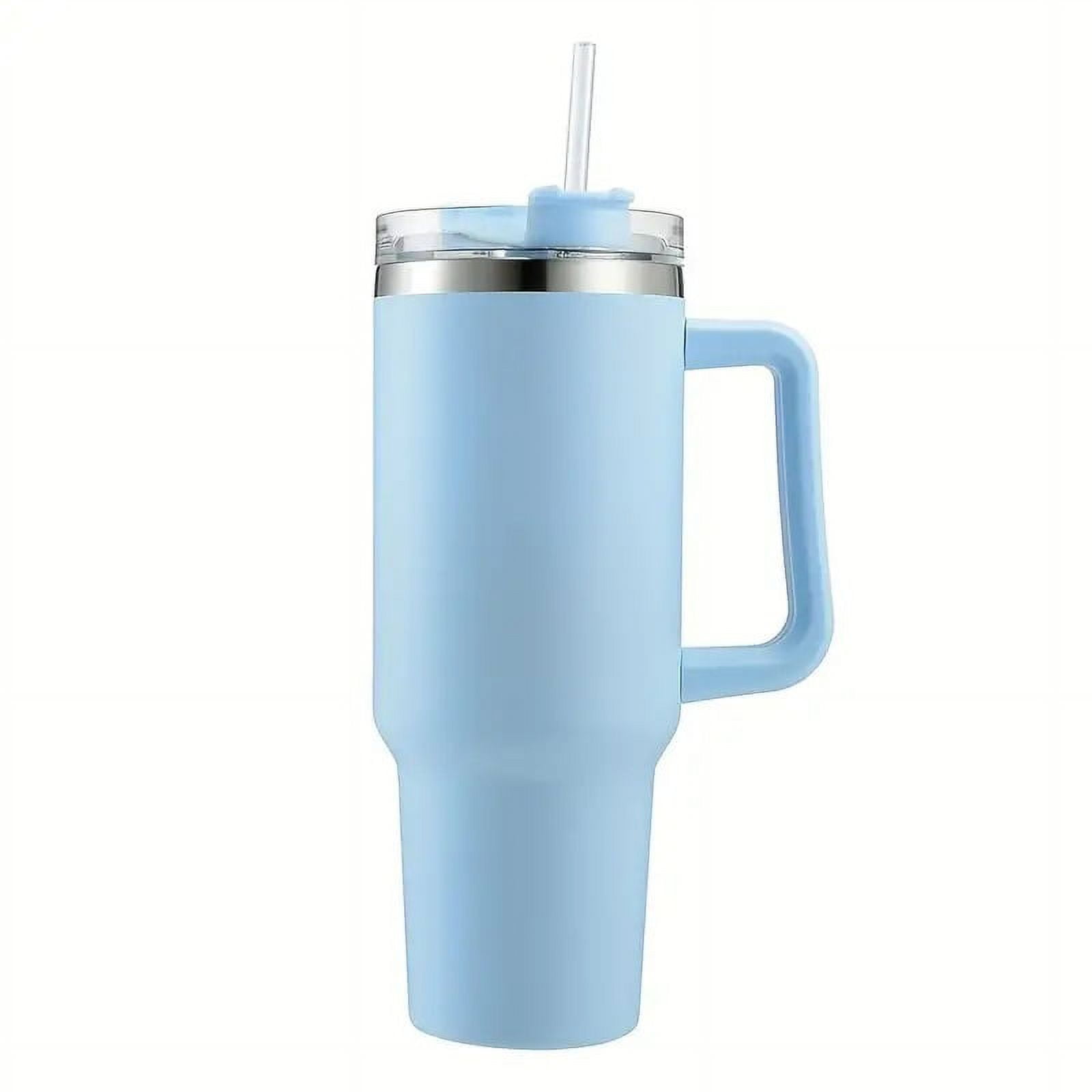 Walmart 40 oz Blue Stainless Steel Tumbler with Reusable Straw, Ideal ...