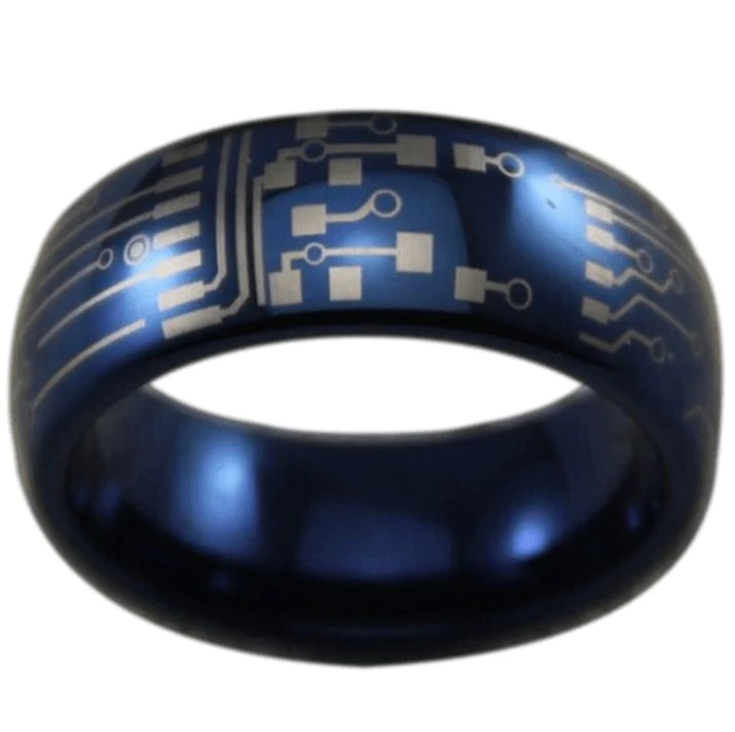 Blue Tungsten Circuit Board Ring - Walmart.com