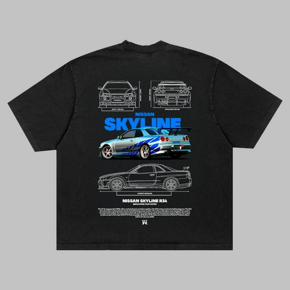 Blue Turbo Coupe Drift Tee, JDM Street Racer Blueprint Style ...