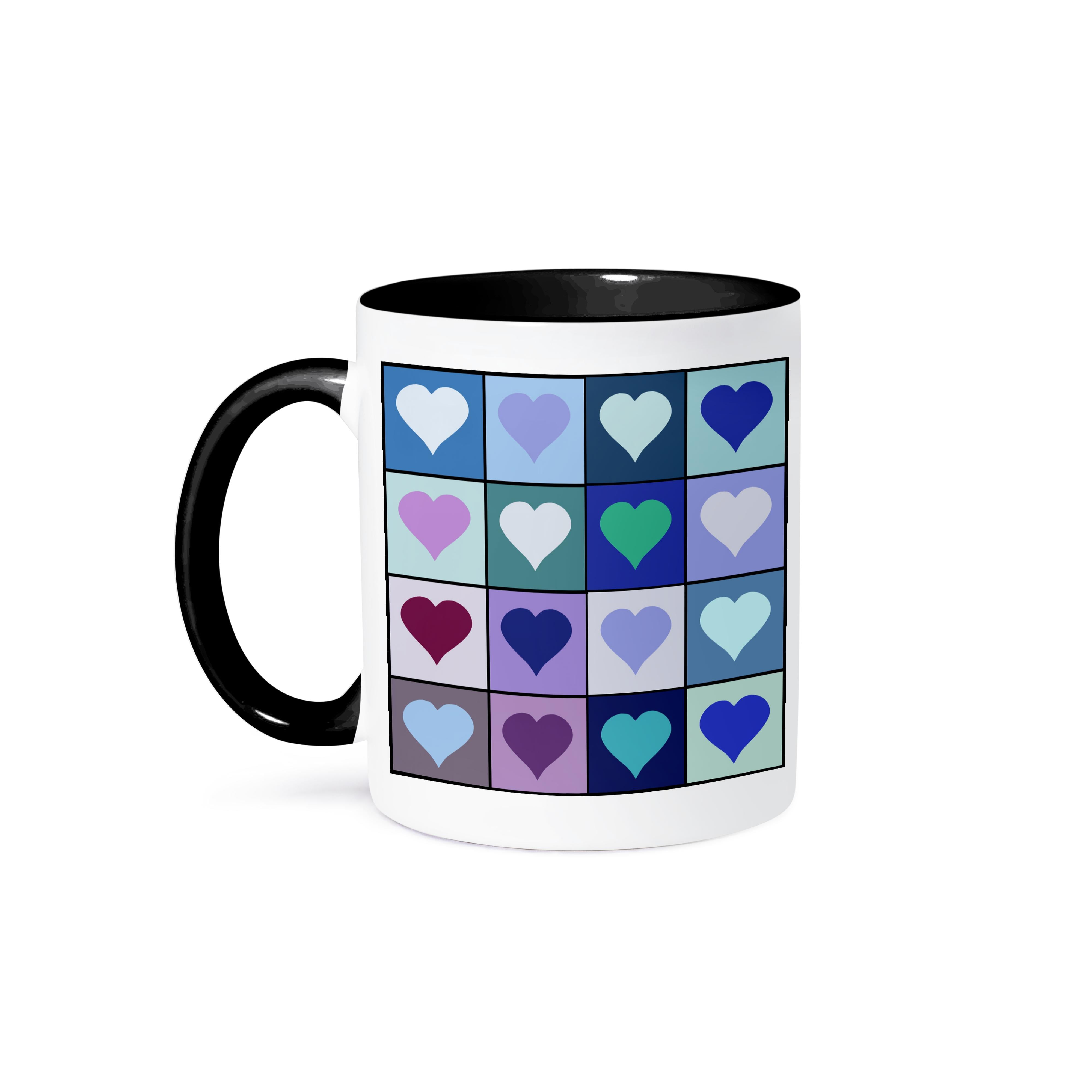 Blue Turquoise Aqua Love Heart Squares - Hearts Pattern - Contemporary ...