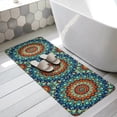 Blue Turquoise Boho Bathroom Runner Rugs Non Slip Washable Absorbent ...