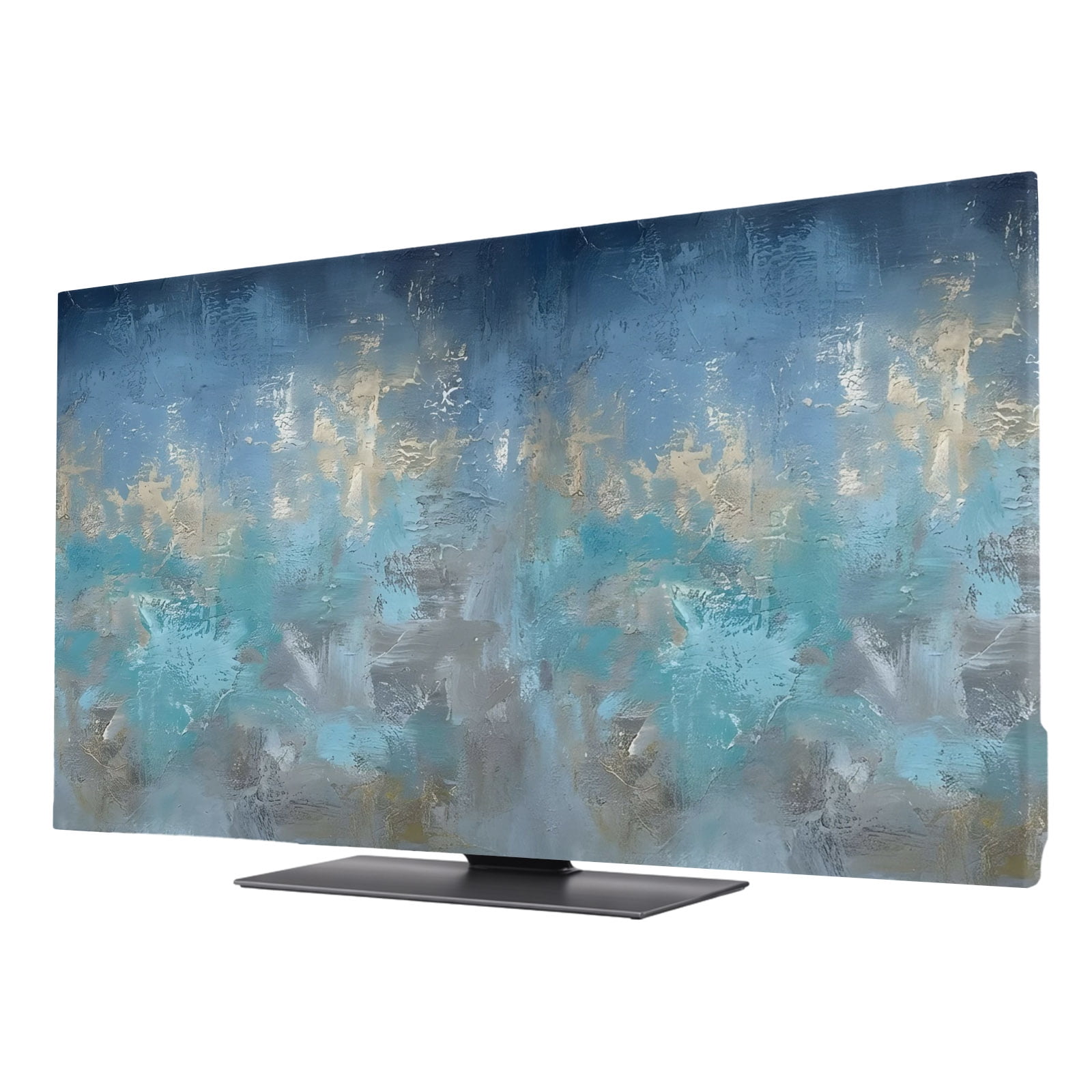 Blue Turquoise Grey TV Cover for 40 Inch Screen,Stretch Fabric ...