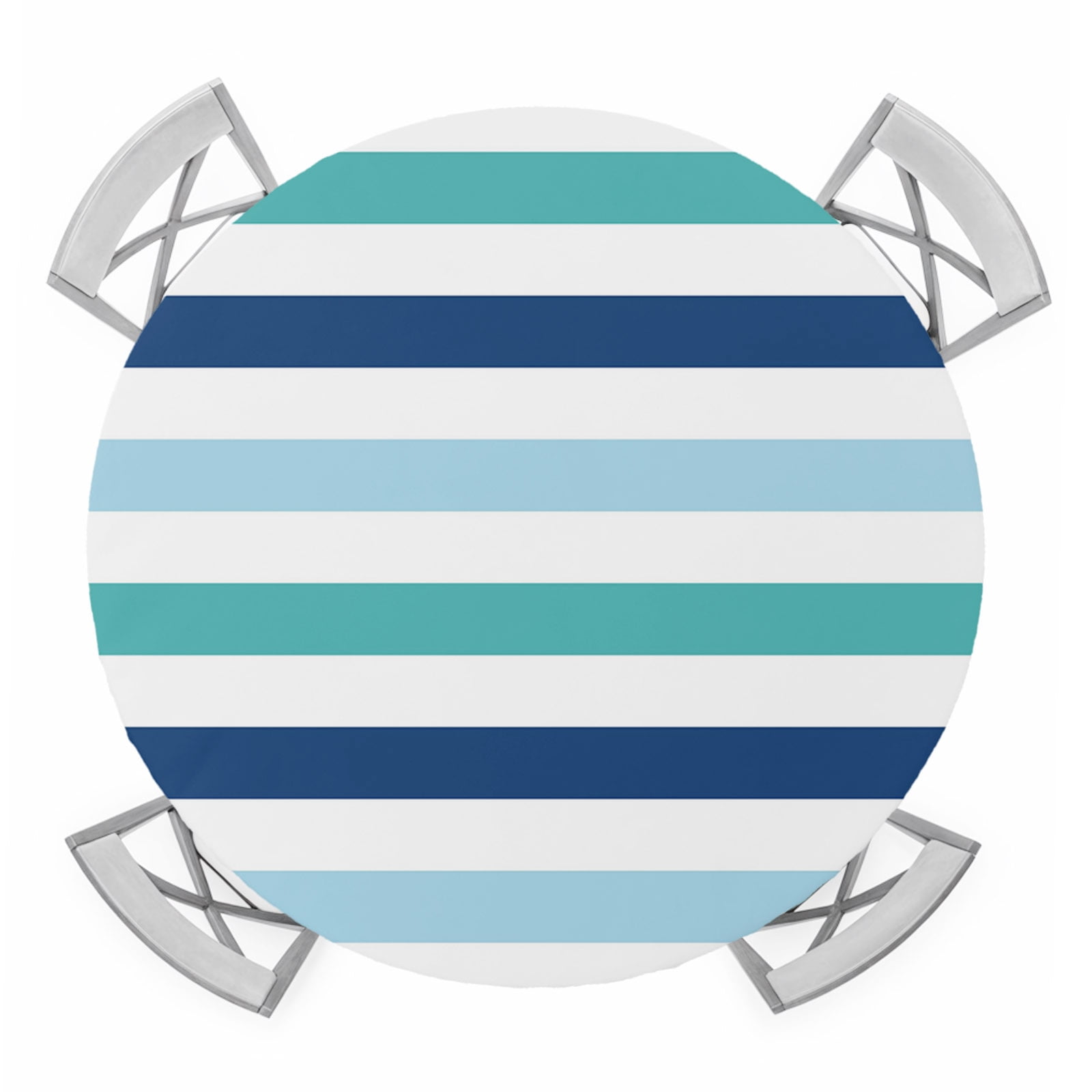Blue Turquoise Navy Striped Round Table Cover, Modern Minimalist ...