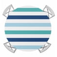 Blue Turquoise Navy Striped Round Table Cover, Modern Minimalist ...
