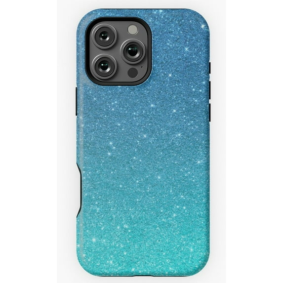 Blue Turquoise Ombre Glitter Look Phone Case Compatible with iPhone 11 ...