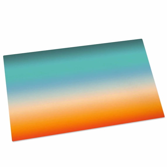 Blue Turquoise Orange Gradual Door Mat 16x24 Inch Abstract Modern ...