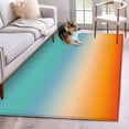 Blue Turquoise Orange Gradual Washable Area Rug 3x5 Abstract Modern Low ...