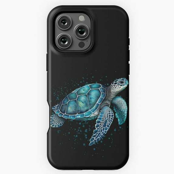 Blue Turquoise Sea Turtle Ocean Design iPhone Case 11 12 13 14 15 16 17 ...