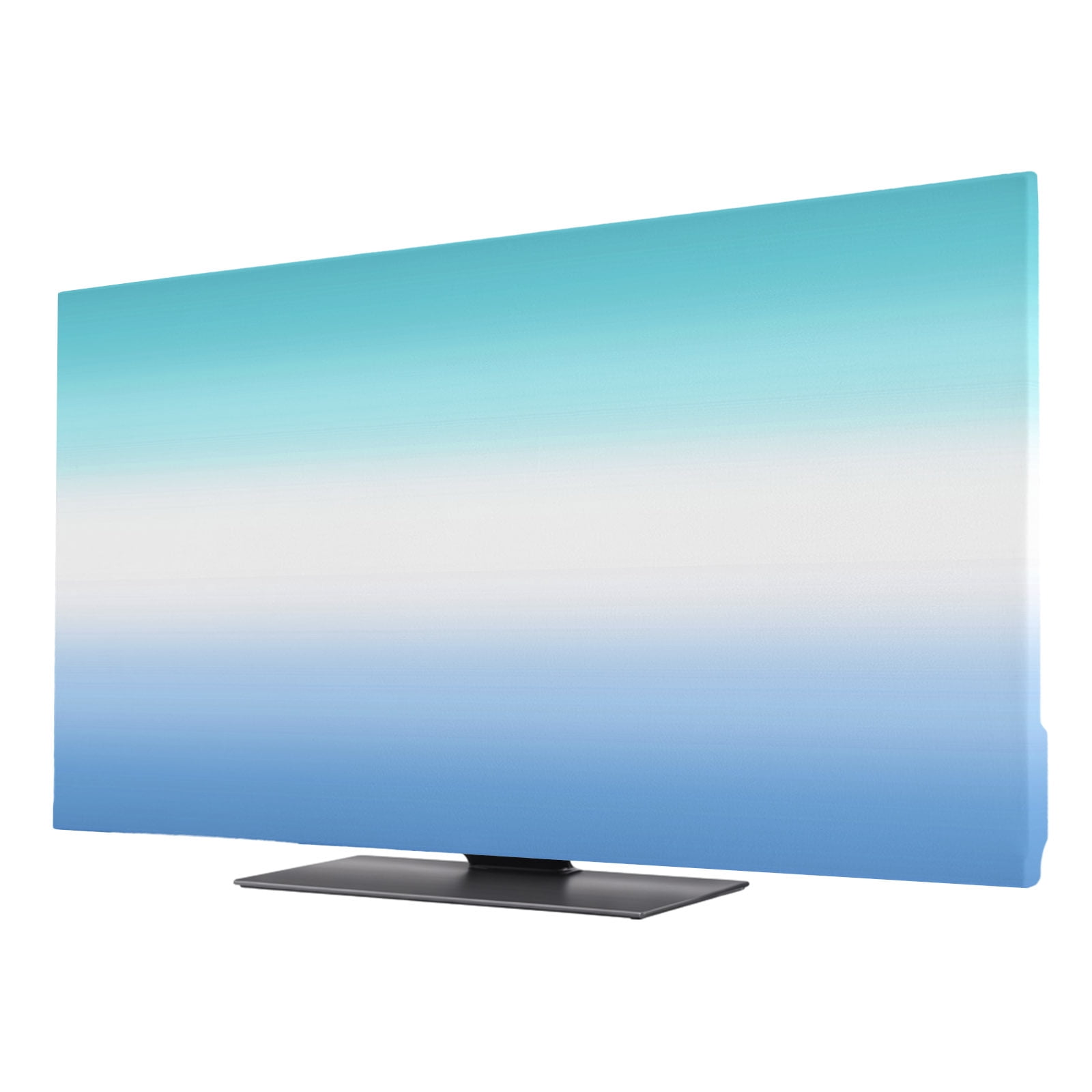 Blue Turquoise White TV Cover for 55 Inch Screen, Stretch Fabric ...