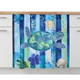 Blue Turtle Coastal Cabinet Curtains 28"W x 35"L,Dustproof Sink Skirt ...