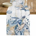 Blue Turtle Coastal Cotton Linen Table Runners 13"x120", Beach Coral ...