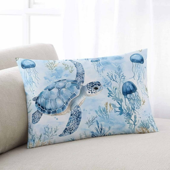 Blue Turtle Coastal King Size Pillow Cover, Pillowcase Protectors with ...