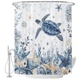 Blue Turtle Coastal Shower Curtain Set - 48" x 72" Washable Bathtub ...